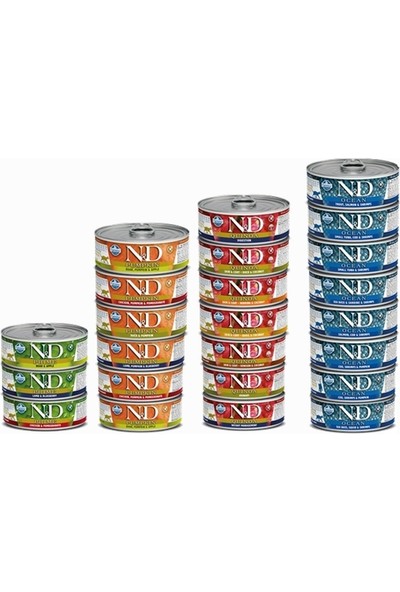 N&D Kedi Konserve Yaş Mama 24'lü Karma Kutu N&D Kedi Konserve Yaş Mama 24'lü Karma Kutu