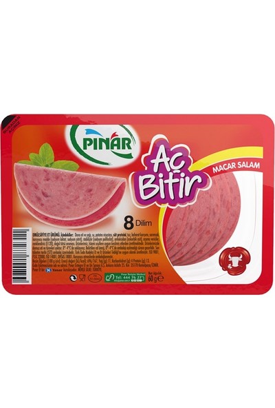 Pınar Aç Bitir Dana Macar Salam 60 gr Pınar Aç Bitir Dana Macar Salam 60 gr