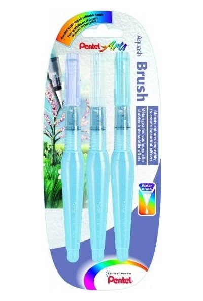 Pentel Aquash Brush Su Hazneli Fiber Uçlu Fırça 3 Boy Set (Waterbrush)