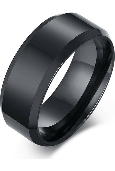 Chavin Parlak Siyah Bayan Erkek Çelik Yüzük cd74sy Chavin Parlak Siyah Bayan Erkek Çelik Yüzük cd74sy