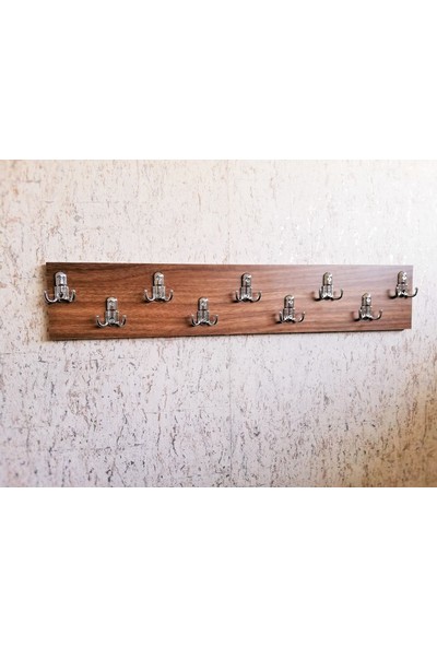 Cantek Askı 18'li Ceviz Duvar Askısı Krom