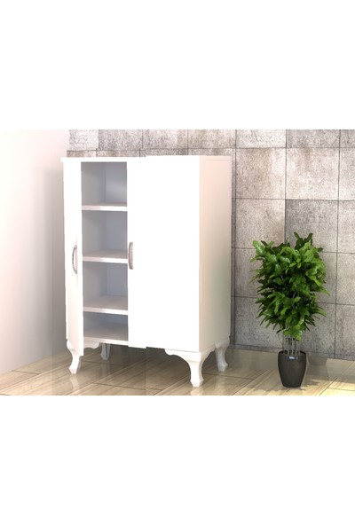 Çok Amaçlı 2 Kapaklı Dolap Mutfak Banyo Dolabı Ofis Evrak Dolabı