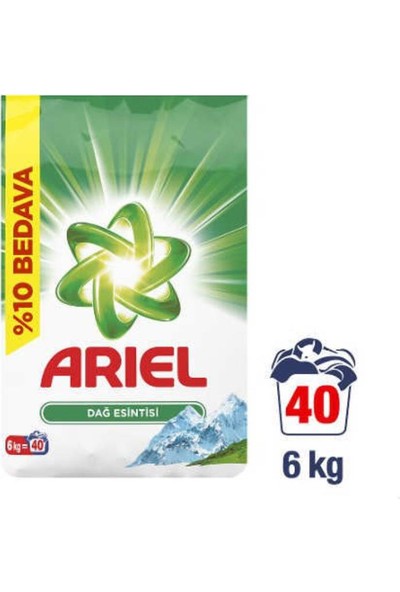 Ariel 6 kg Toz Çamaşır Deterjanı Dağ Esintisi Beyazlar Için