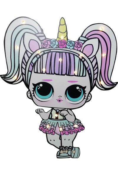 Lol Bebek Temalı Ledli Ahşap Çocuk Odası Aydınlatma