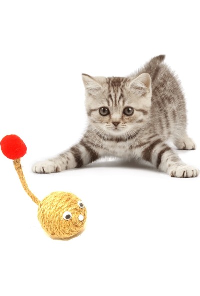 Woddy Jüt Sargı Kuyruklu Kedi Oyun Topu