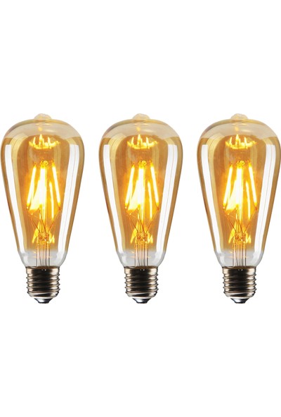 Edison ST64 Flamanlı 4W Rustik LED Ampul 3'lü Paket Dekoratif Vintage Aydınlatma Edison ST64 Flamanlı 4W Rustik LED Ampul 3'lü Paket Dekoratif Vintage Aydınlatma
