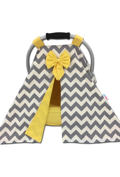 Jaju Baby Gri Zikzaklı Puset Örtüsü ve Iç Çarşafı Jaju Baby Gri Zikzaklı Puset Örtüsü ve Iç Çarşafı