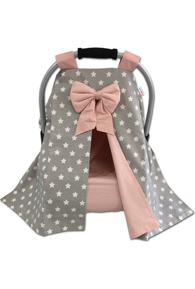 Jaju Baby Gri ve Pudra Kombinli Puset Örtüsü ve Iç Kılıfı