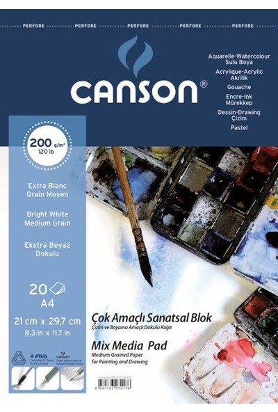 Canson Finface Çok Amaçlı Defter 200 Gr. Spiralli A4 20 Sayfa Canson Finface Çok Amaçlı Defter 200 Gr. Spiralli A4 20 Sayfa