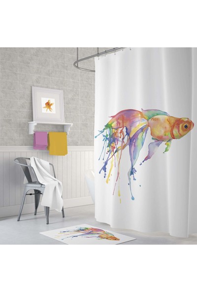 Zethome Tropik Goldfish Banyo Duş Perdesi Tek Kanat 1 x 180 x 200 cm Zethome Tropik Goldfish Banyo Duş Perdesi Tek Kanat 1 x 180 x 200 cm