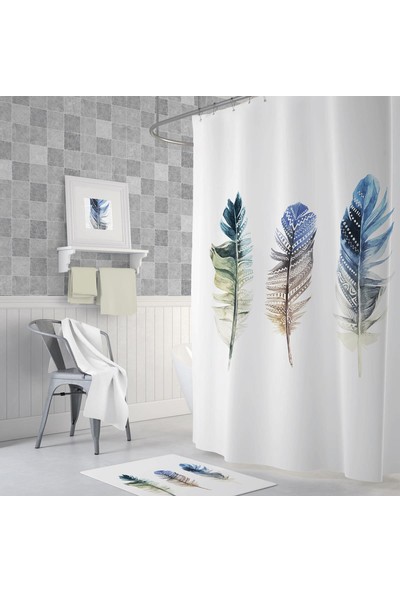 Zethome Tropik Plume Banyo Duş Perdesi Tek Kanat 1 x 180 x 200 cm Zethome Tropik Plume Banyo Duş Perdesi Tek Kanat 1 x 180 x 200 cm