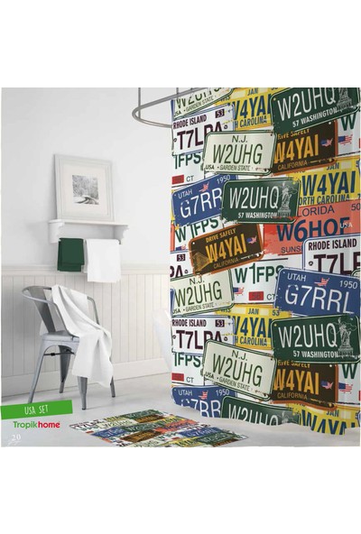 Zethome Tropik Usa Banyo Duş Perdesi Tek Kanat 1 x 180 x 200 cm