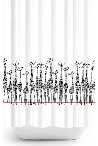 Zethome Tropik Giraffe Banyo Duş Perdesi Tek Kanat 1 x 180 x 200 cm