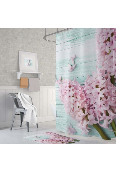 Zethome Tropik Lilac Banyo Duş Perdesi Tek Kanat 1 x 180 x 200 cm