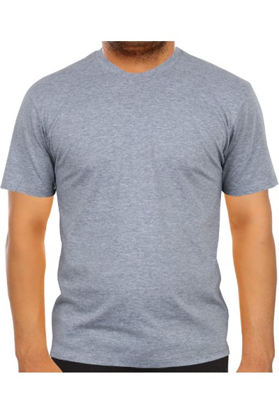 Yafta Sıfır Yaka Bisiklet Yaka Gri T-Shirt İş Tshirt Yafta Sıfır Yaka Bisiklet Yaka Gri T-Shirt İş Tshirt