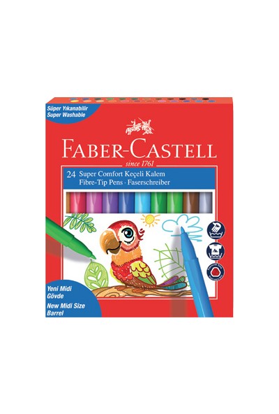 Faber-Castell Süper Comfort Keçeli Kalem,24'lü Faber-Castell Süper Comfort Keçeli Kalem,24'lü
