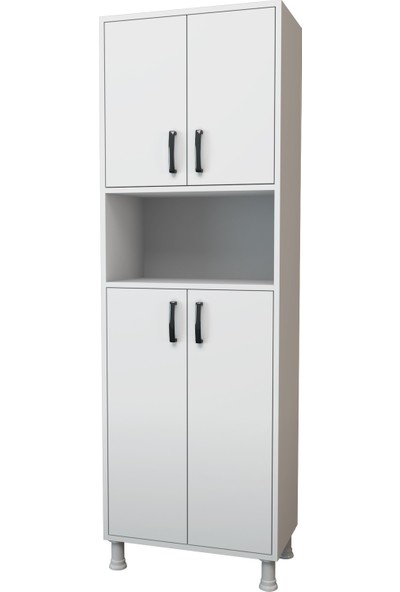 Rani F1 Çok Amaçlı Dolap 4 Kapaklı 6 Raflı Banyo Balkon Mutfak Dolabı Beyaz M7 Rani F1 Çok Amaçlı Dolap 4 Kapaklı 6 Raflı Banyo Balkon Mutfak Dolabı Beyaz M7