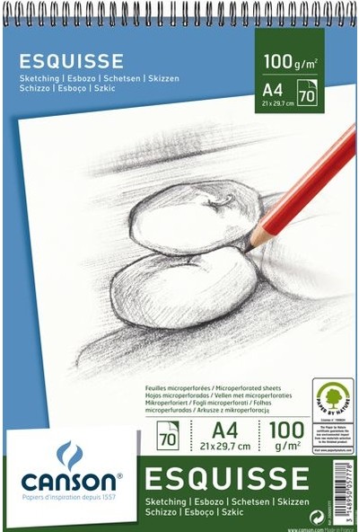 Canson Leisure Esquisse Spiralli Eskiz Çizim Defteri A4 100 Gr. 70 Sayfa Canson Leisure Esquisse Spiralli Eskiz Çizim Defteri A4 100 Gr. 70 Sayfa