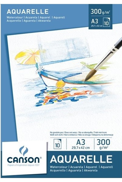 Canson Suluboya Defteri Blok 300 Gr. A3 10 Sayfa Canson Suluboya Defteri Blok 300 Gr. A3 10 Sayfa