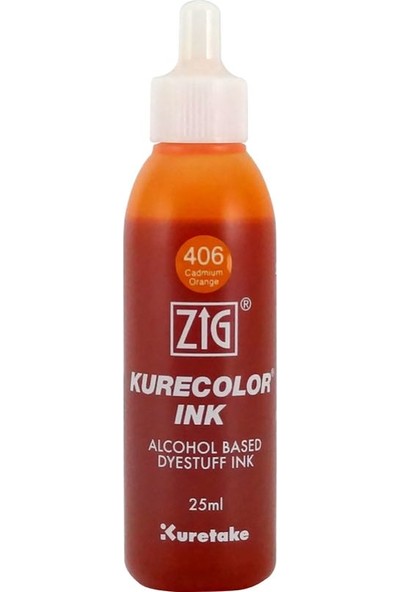 Zig Kurecolor Refill Alcohol Ink Mürekkep 25 ml 406 Cadmium Orange Zig Kurecolor Refill Alcohol Ink Mürekkep 25 ml 406 Cadmium Orange