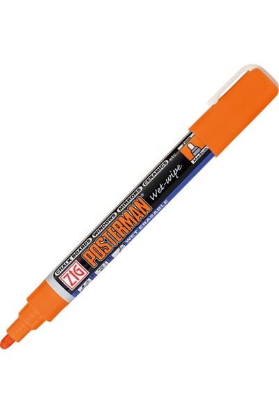Zig Posterman Wet-Wipe Sıvı Tebeşir Kalemi Turuncu Zig Posterman Wet-Wipe Sıvı Tebeşir Kalemi Turuncu