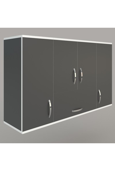 Kenzlife hazır mutfak acus gri mutfak dolabı kapaklı raflı