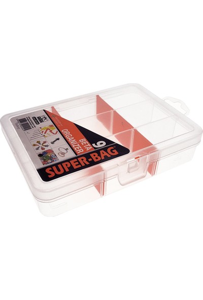 Super-Bag Organizer 9 Gözlü Şeffaf Yumuşak Plastik 140 x 100 x 30 mm Super-Bag Organizer 9 Gözlü Şeffaf Yumuşak Plastik 140 x 100 x 30 mm