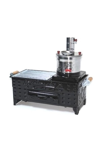 Isıser Semaverli Mangal 12 Mangal Büyük Boy Mangal Kömürlü