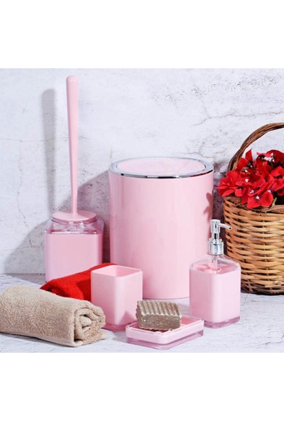 Kitchen World Pby-084 Akrilik 5Li Banyo Seti Pembe