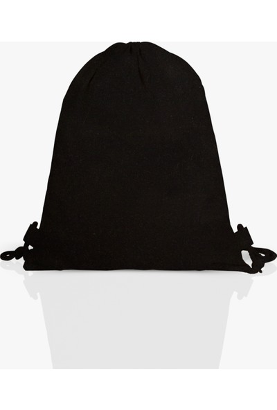 Çınar Büzgülü Siyah Bez Sırt Çantası