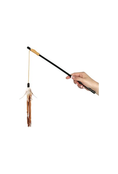 Flamingo Deri Tüylü Kedi Oltası 50 Cm