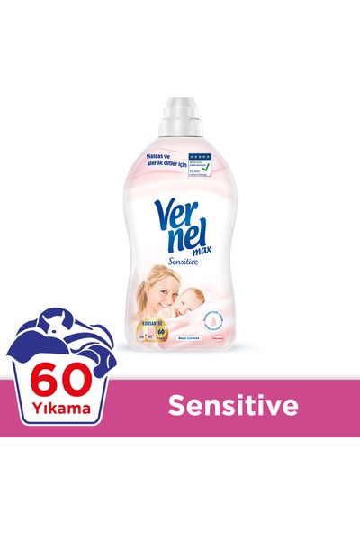 Vernel Max Konsantre Sıvı Çamaşır Yumuşatıcısı Sensitive 1440ml 60 Yıkama Vernel Max Konsantre Sıvı Çamaşır Yumuşatıcısı Sensitive 1440ml 60 Yıkama