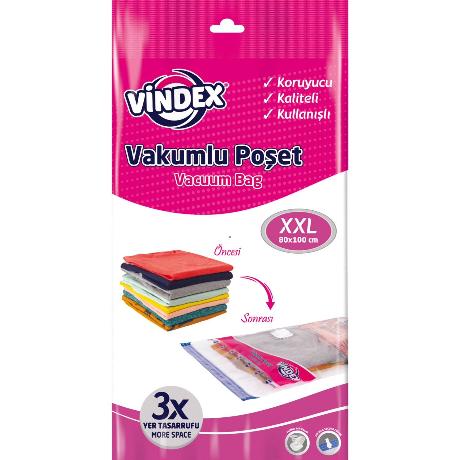Vindex 5'li Vakumlu Poşet Vakumlu Hurç Ekonomik Set Fiyatı