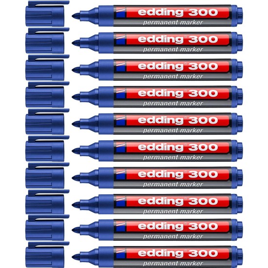 Edding 300 Permanent Markör Yuvarlak Uçlu Kalem Mavi 10 Adet Fiyatı