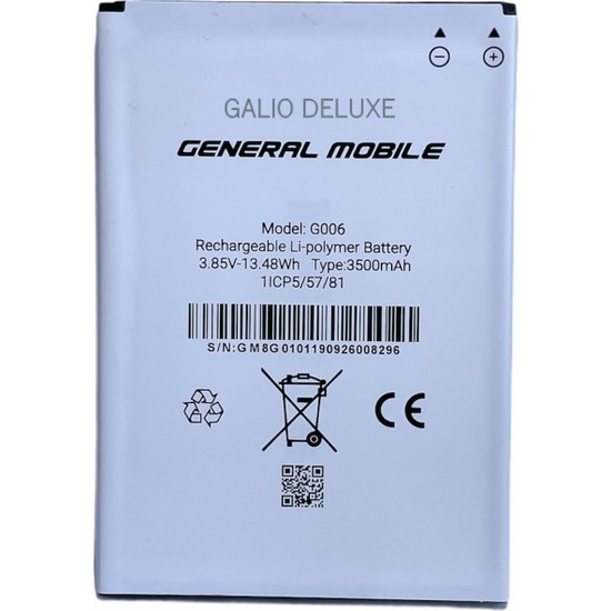 Galio General Mobıle Gm8 Go G006 Batarya Fiyatı