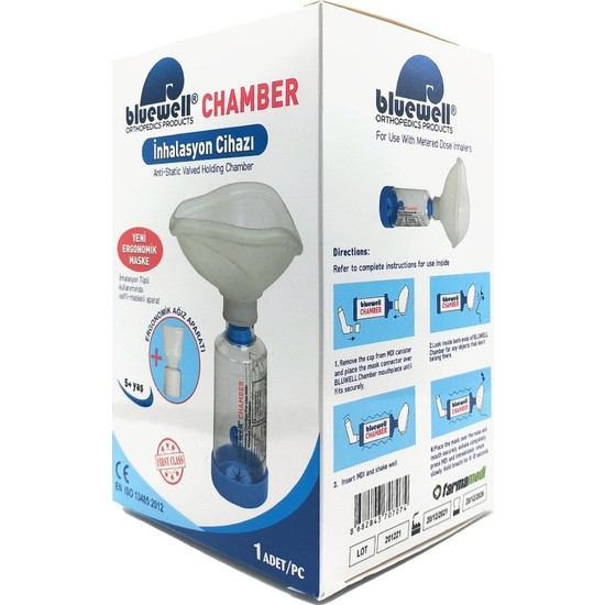 Bluewell Aerochamber Inhalasyon Cihazı Mavi 5 Yaş ve Üstü Fiyatı