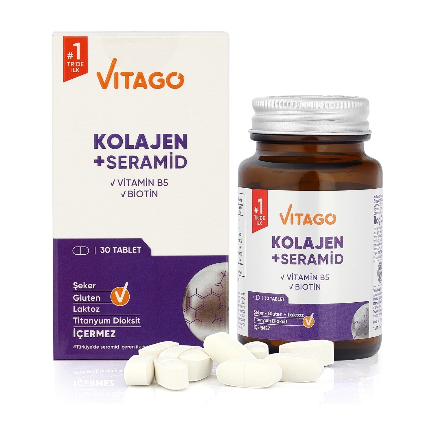 Vitago Premium Hidrolize Kolajen, Seramid, Biotin Içeren 30 Fiyatı