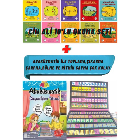 Cin Ali Hikaye Seti 10 Kitap+ Abaküsmatik Kitabı