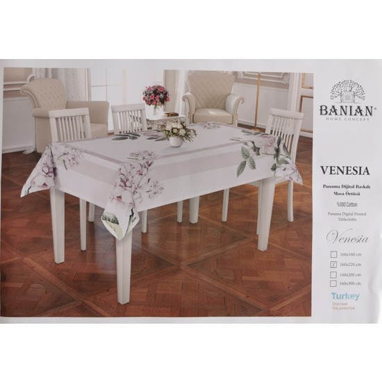 Banian Masa Örtüsü Desenli Luks ve Kaliteli %100 Pamuk Fiyatı