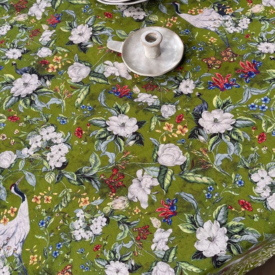 Sertex Home Yeşil Çiçek Desenli Dekoratif Dertsiz Masa Fiyatı