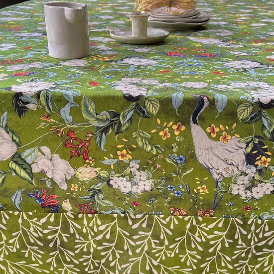 Sertex Home Yeşil Çiçek Desenli Masa Örtüsü Fiyatı
