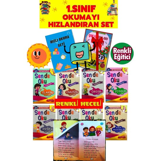 Cin Ali Yayınları 1. Sınıf Kolay ve Hızlı Okuma Seti Elakin Kitabı