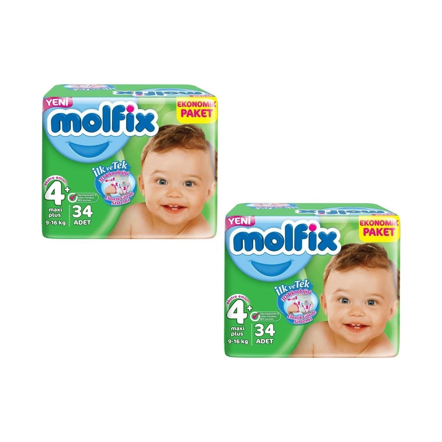 Molfix Jumbo Ma x i Plus 34 Adet x 2'li Set Fiyatı