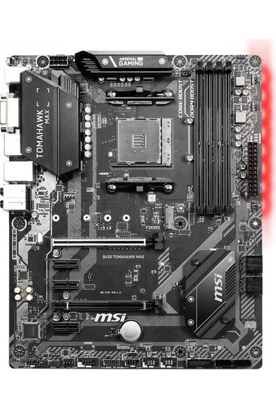 MSI B450 TOMAHAWK MAX AM4 DDR4 3466(OC) DVI HDMI M.2 USB3.2 RGB ATX Anakart MSI B450 TOMAHAWK MAX AM4 DDR4 3466(OC) DVI HDMI M.2 USB3.2 RGB ATX Anakart