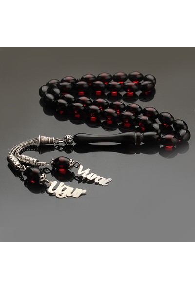 Papatya Silver Kişiye Özel İsimli Sıkma Kehribar Tesbih Papatya Silver Kişiye Özel İsimli Sıkma Kehribar Tesbih