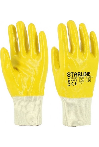 Starline Eldiven E-206 Tam Nitril - Sarı - No 9