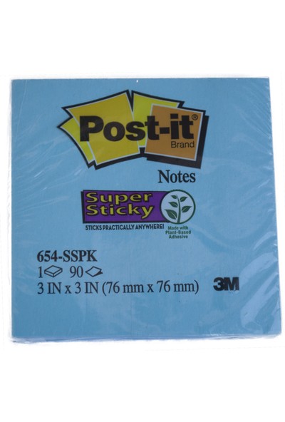 Post-It 3m Not Kağıdı 76 x 76 mm 90 Yaprak Mavi (654-SSPK) Post-It 3m Not Kağıdı 76 x 76 mm 90 Yaprak Mavi (654-SSPK)