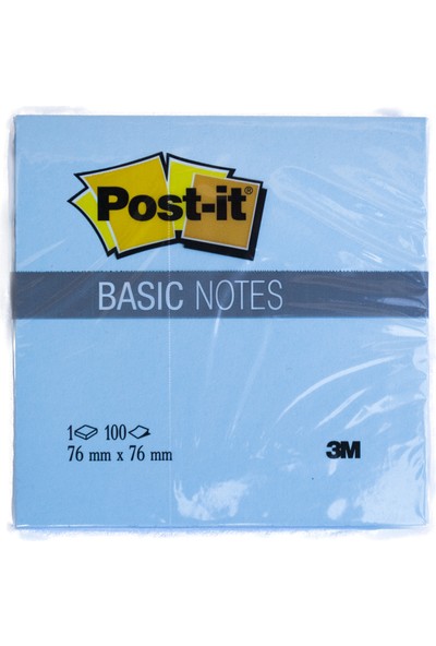 Post-It Yapışkanlı Not Kağıdı 654-MT 76MM x 76MM ( 100 Yaprak ) Açık Mavi Basit Note Post-It Yapışkanlı Not Kağıdı 654-MT 76MM x 76MM ( 100 Yaprak ) Açık Mavi Basit Note
