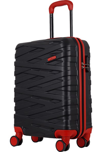 Ççs Nc 092 Abs Orta Boy Valiz Siyah Kırmızı