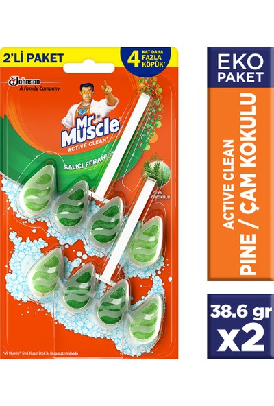 Mr Muscle Active Clean Klozet Blok Çam Kokulu 2'li Mr Muscle Active Clean Klozet Blok Çam Kokulu 2'li